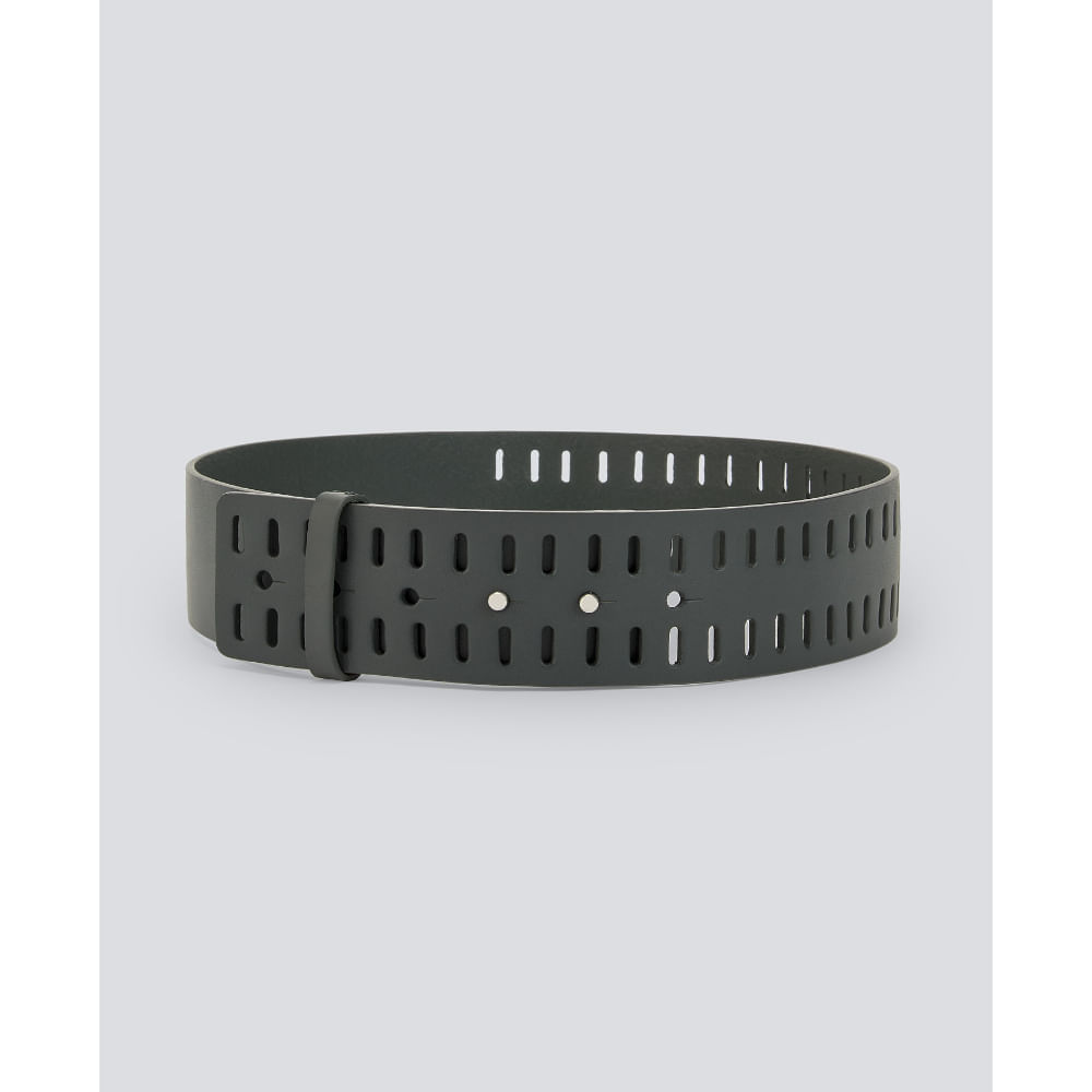 Cinturón gris en piel perforada mujer